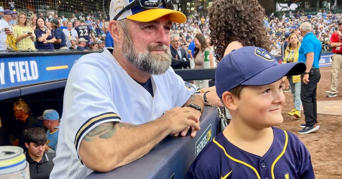Danny Kolb shares a big league experience with son Korbyn in Milwaukee ...