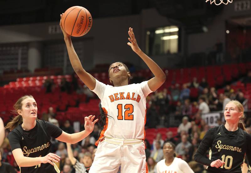 Photos: DeKalb, Sycamore girls basketball teams meet in game one of 2024 FNBO Challenge at NIU ...