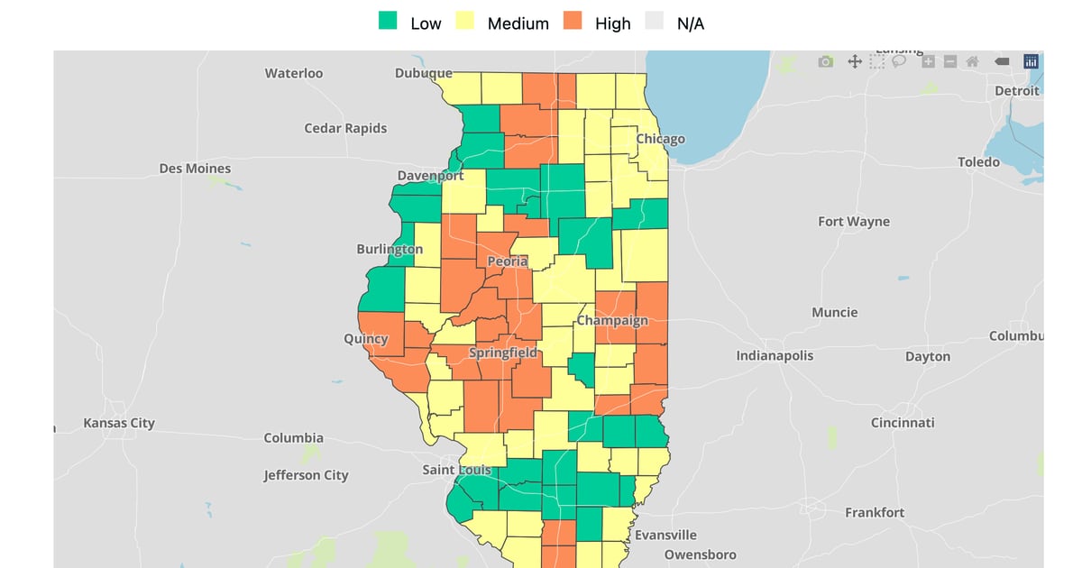 IDPH: 29 counties at ‘high’ COVID-19 risk, more than double from last ...