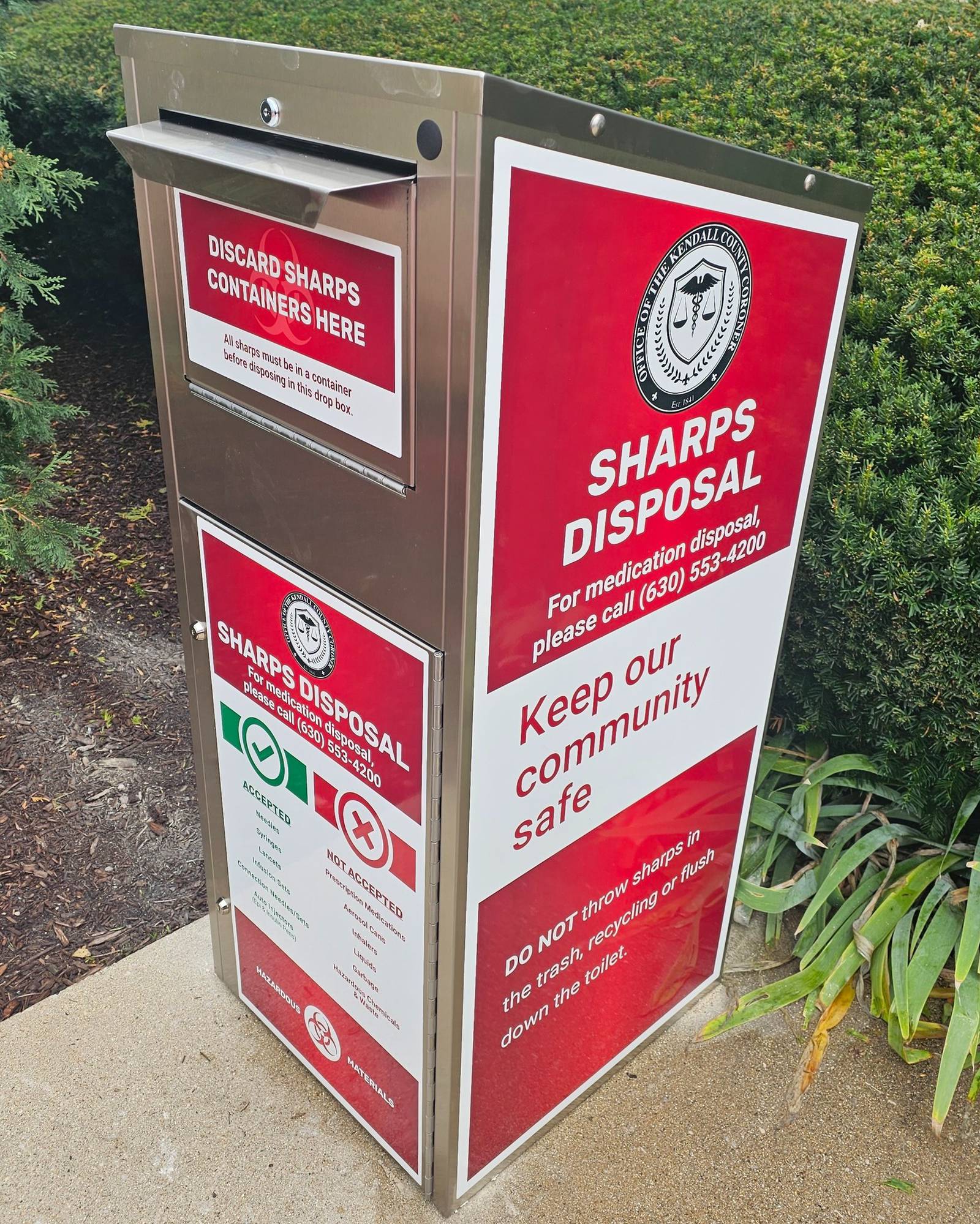 Kendall County suspending operation of medical sharps drop box because ...