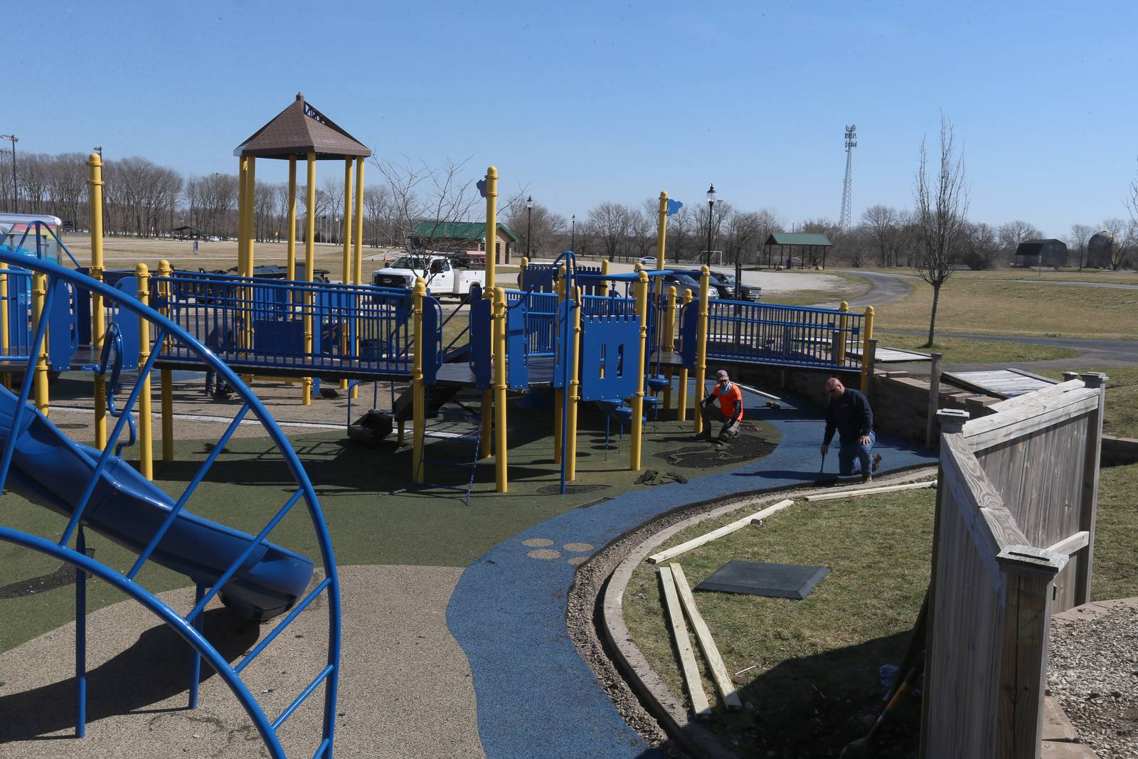 Photos: Crews resurface the playground at Rotary Park in La Salle ...