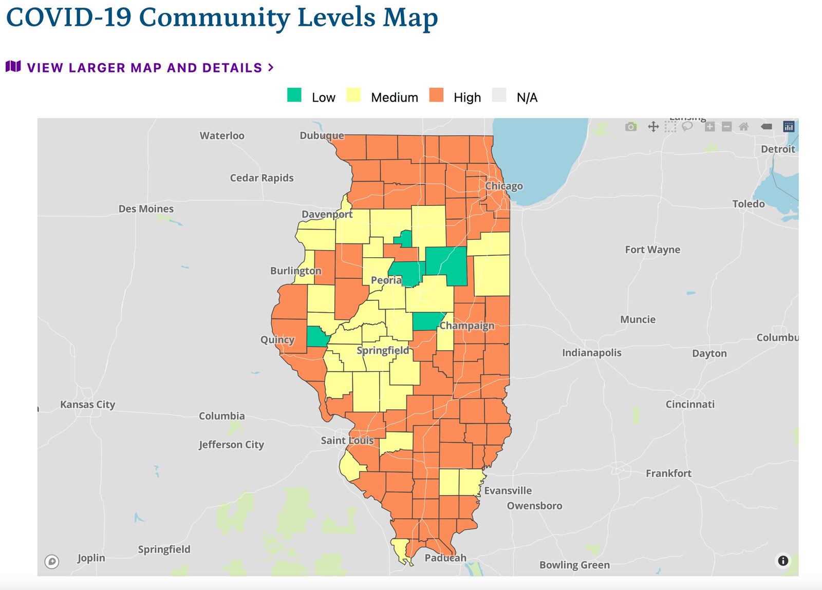 IDPH: 66 Illinois counties at “high” COVID-19 risk – Shaw Local
