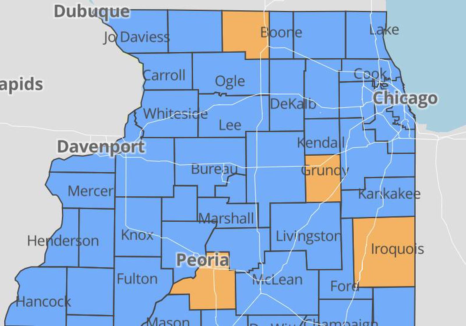13 Illinois counties under IDPH warning level for COVID-19 – Shaw Local