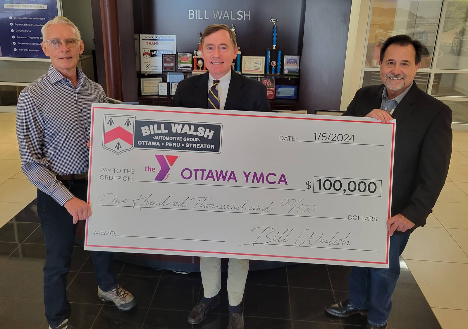Walsh Automotive Group makes $100,000 donation to Ottawa YMCA – Shaw Local
