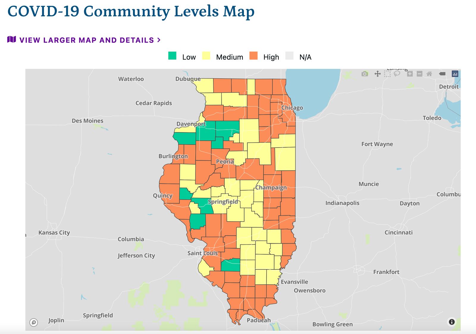 IDPH: 58 Illinois counties at ‘high’ risk for COVID-19 – Shaw Local