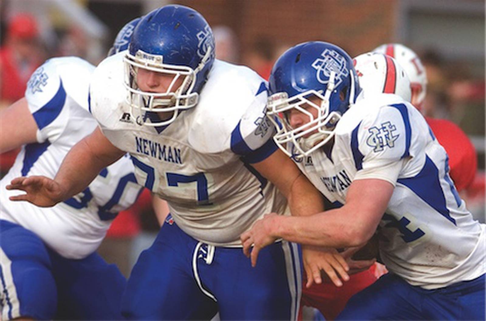 MACKINAW – The Newman football team huddle – Shaw Local