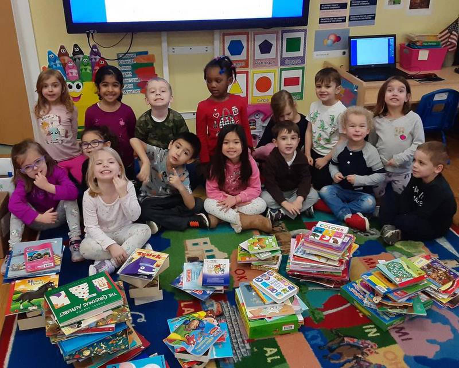 Local preschool students collect over 1,000 books to celebrate National ...