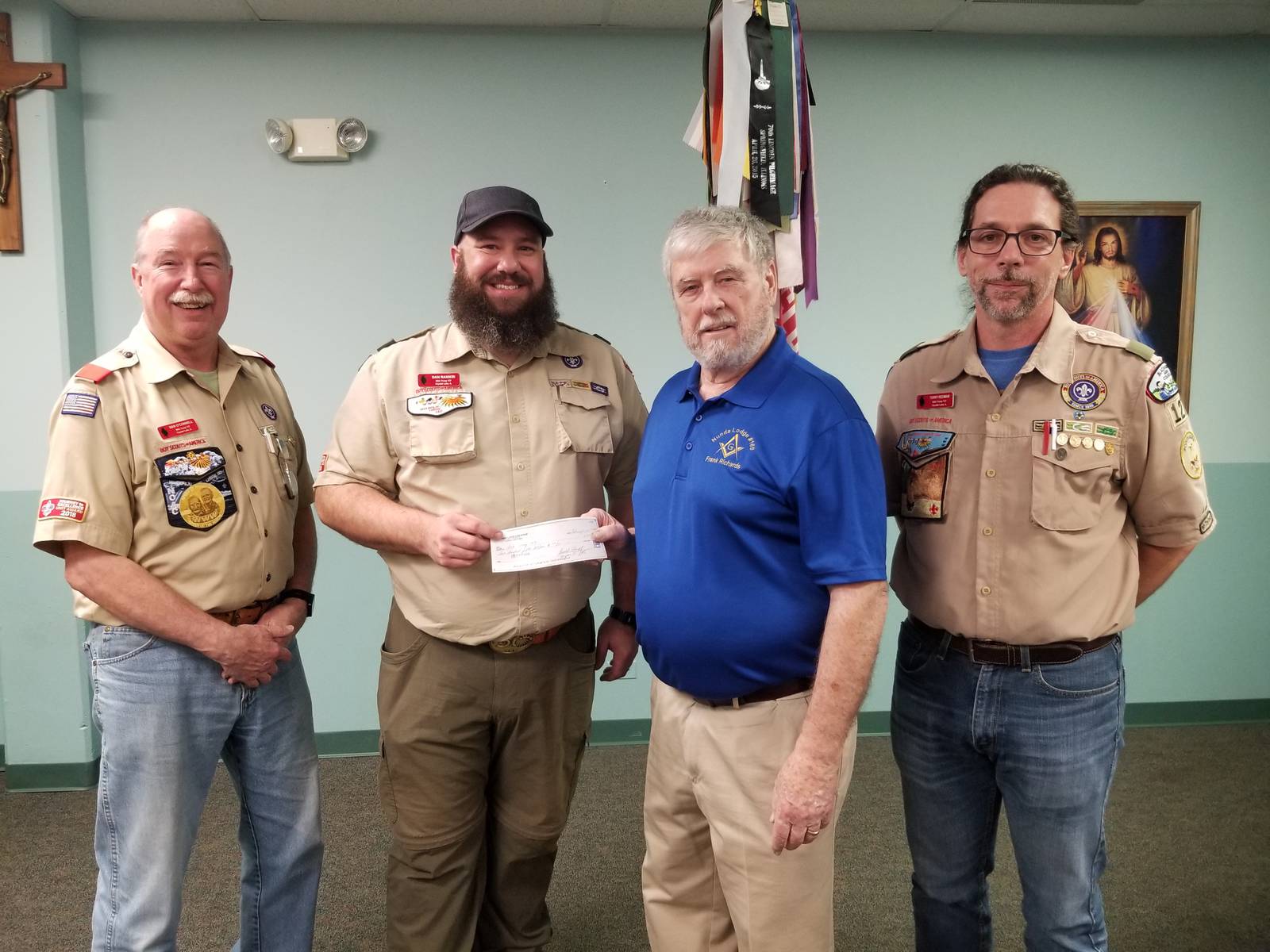 Boy Scouts of America Troop 127 receives donation from Masonic Lodge ...