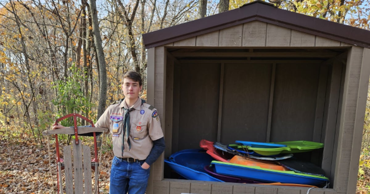 Genoa Boy Scout earns Eagle Award by building community sled shed ...