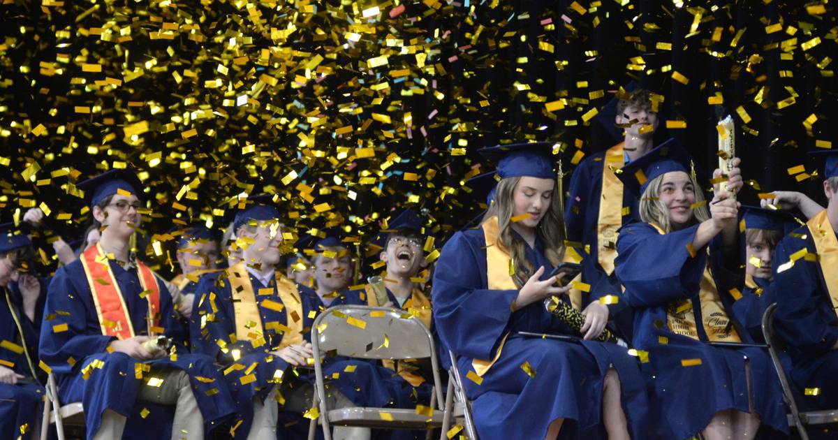 Marcos fan themselves with confetti after receiving diplomas – Shaw Local