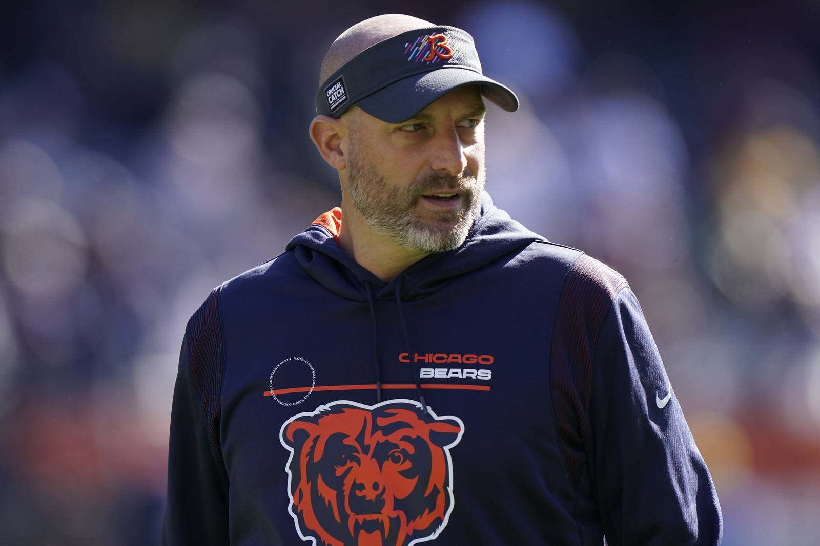 Bears coach Matt Nagy remains quarantined, watches practice via live ...