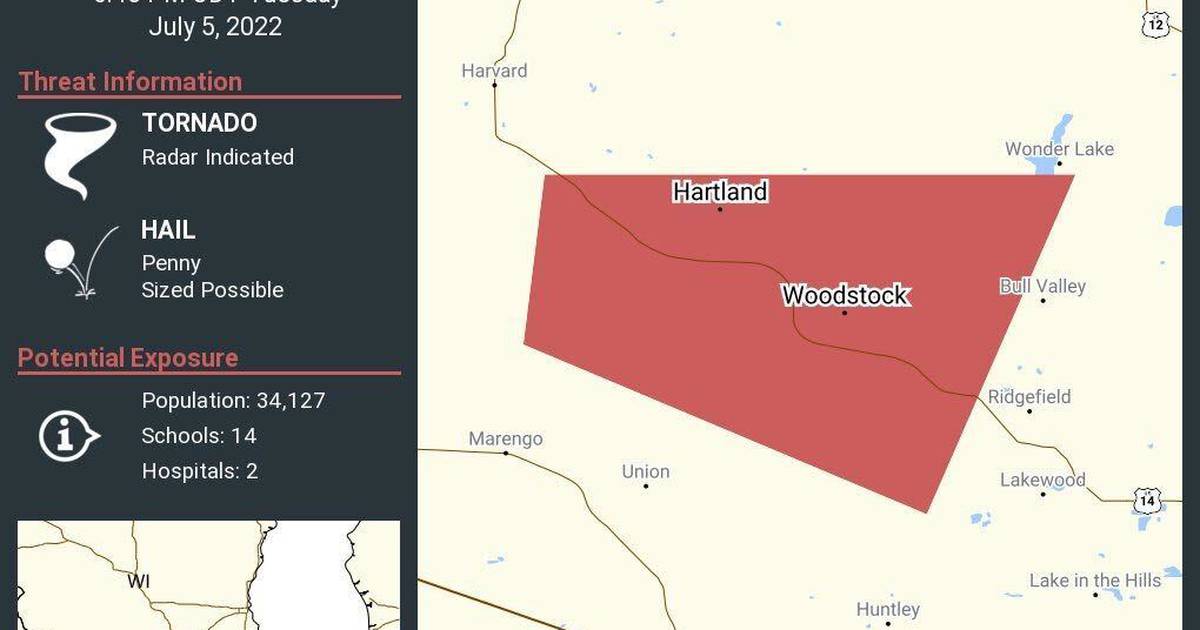 Tornado warning for McHenry County canceled, National Weather Service says – Shaw Local