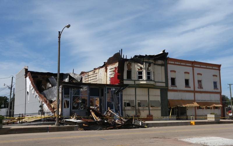 Photos: Historic mural and buildings demolished in Mendota after a ...