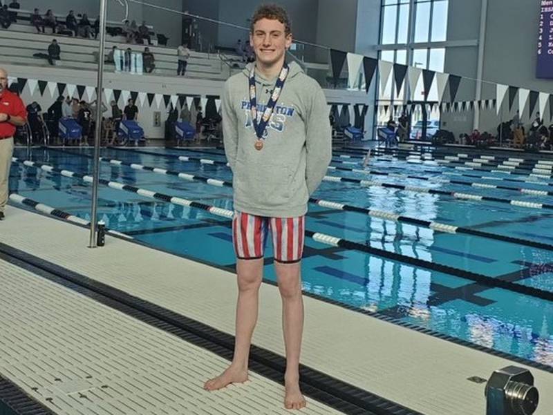 Caden Brooks first Princeton swimmer to medal at state – Shaw Local