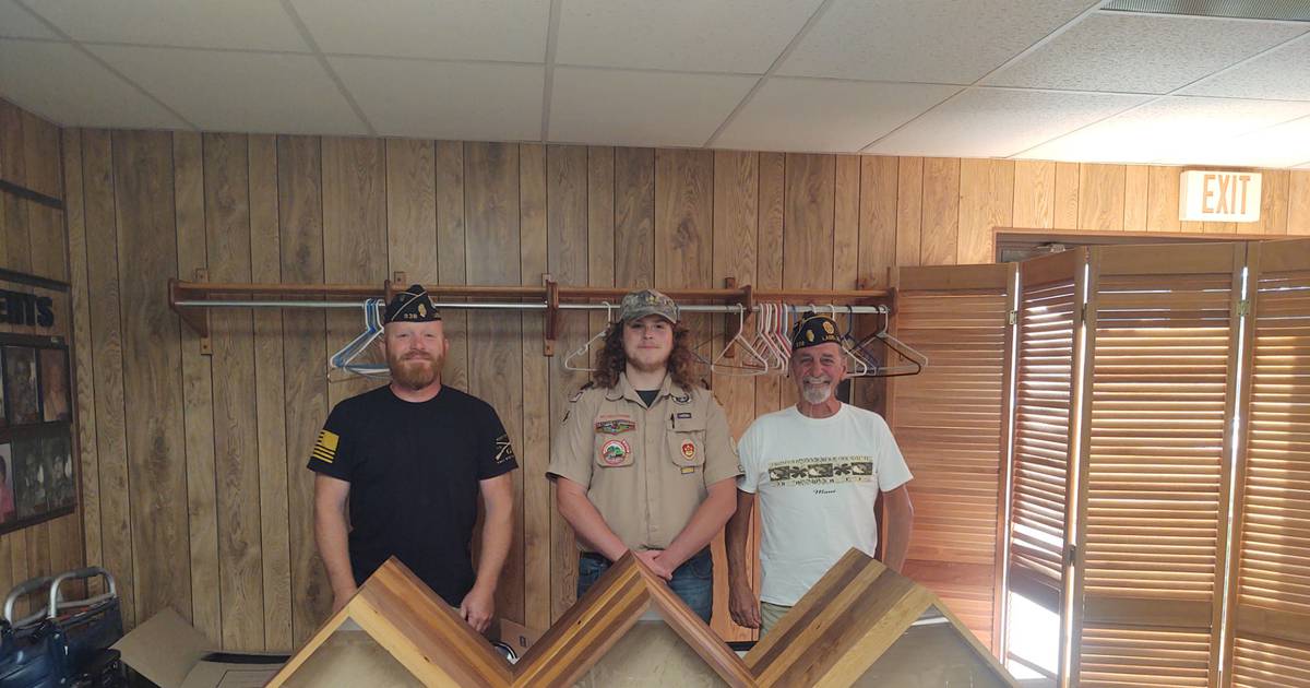 Scout donates 18 flag boxes to Ladd American Legion for Eagle Scout ...