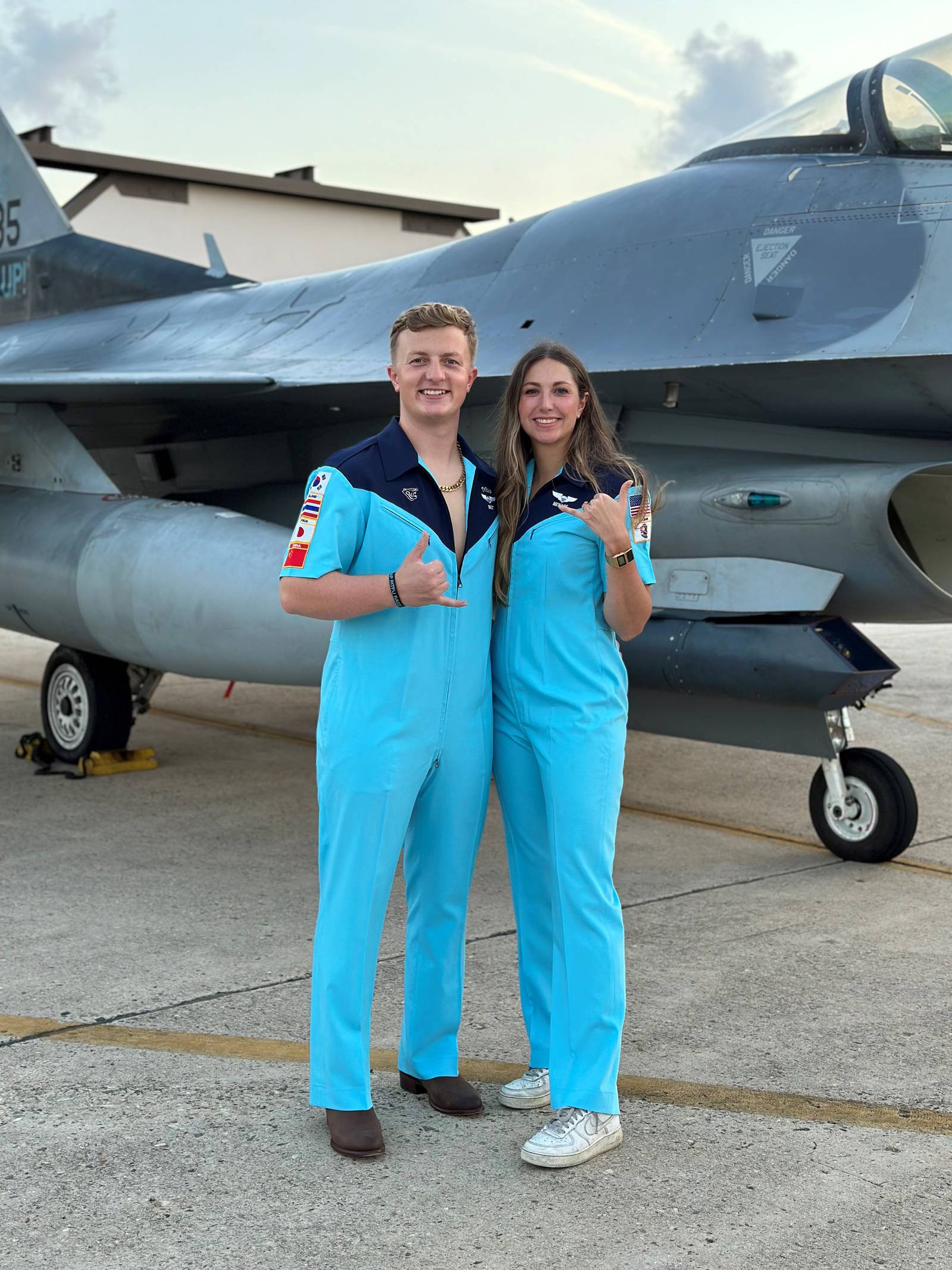 Married fighter pilots with Sterling ties soar the skies side by side ...