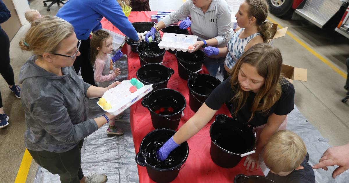 Photos: Utica Fire Department dyes 160 dozen eggs for its annual Easter ...