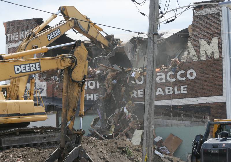 Photos: Historic mural and buildings demolished in Mendota after a ...