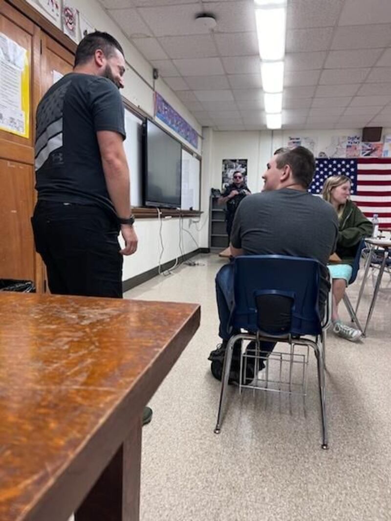 Momence police officers speak with high school driver's ed students ...