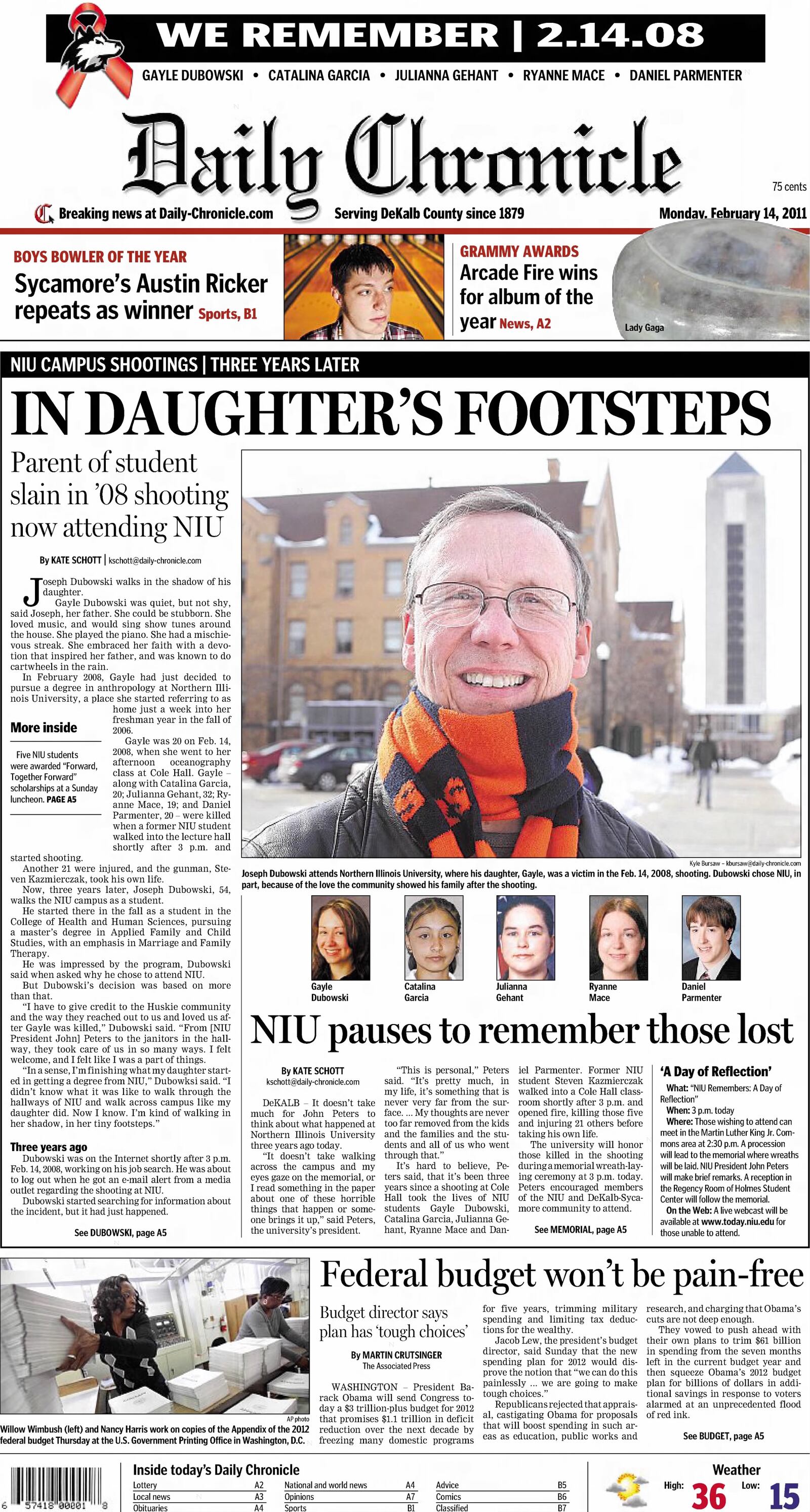 Historical covers for February 14: Remembering the 2008 shooting at NIU ...