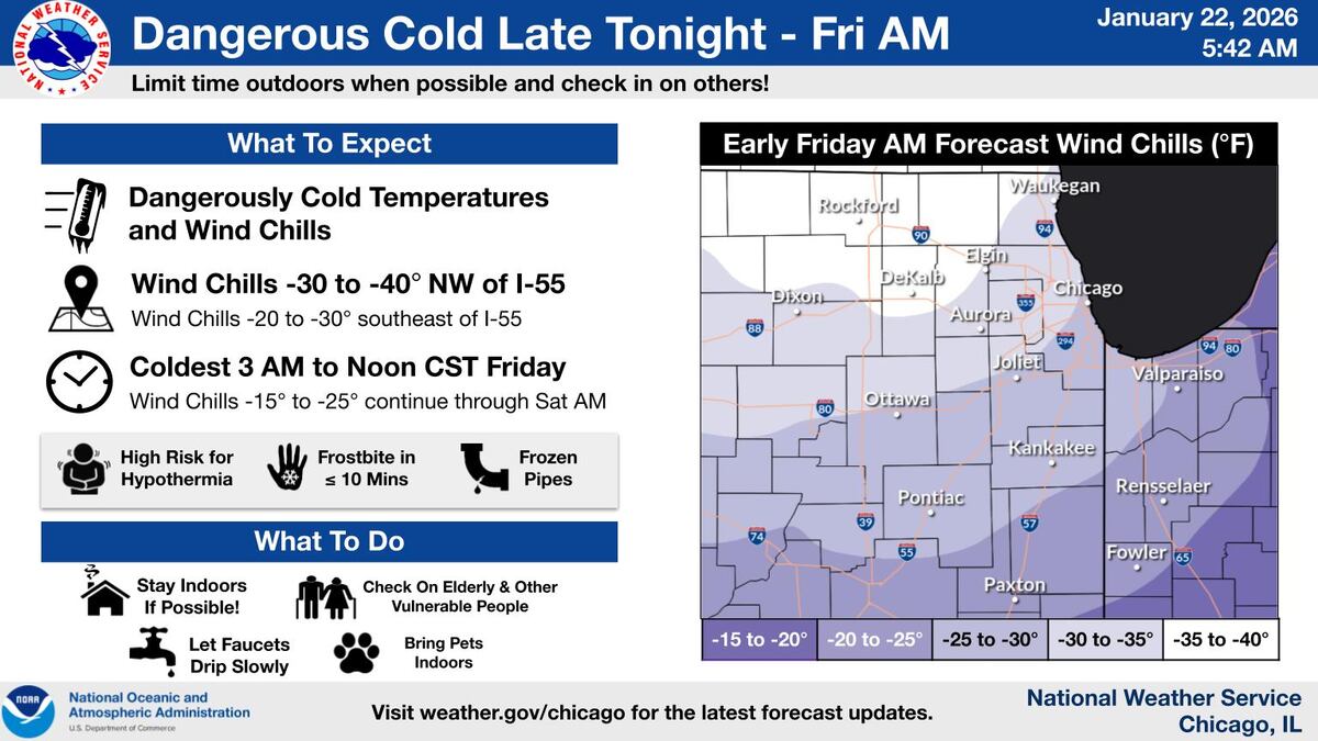 Wind chills could hit as low as -40 in northern Illinois as extreme ...