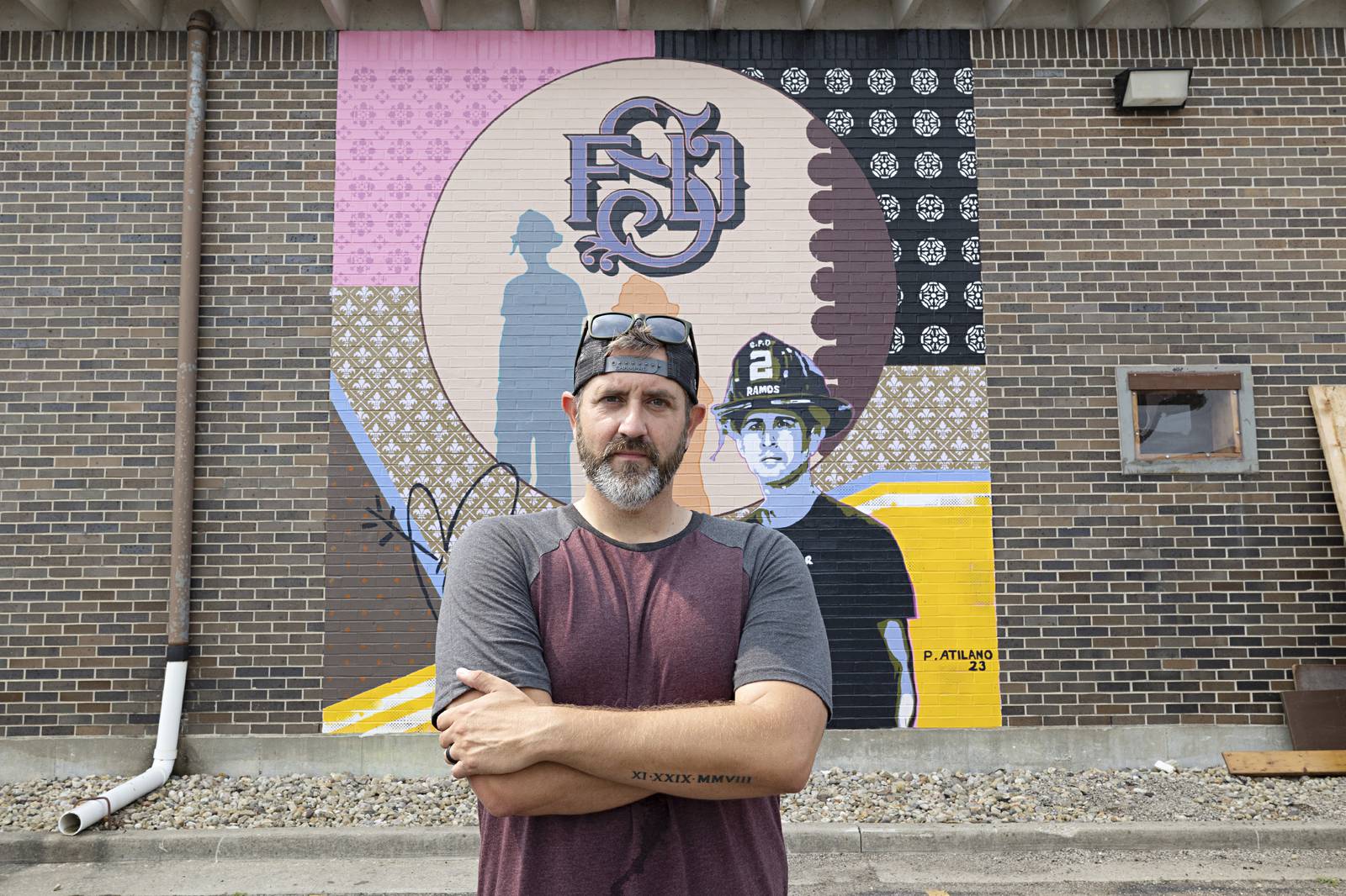 Local artist pays tribute to fallen firefighter, friend with mural at ...