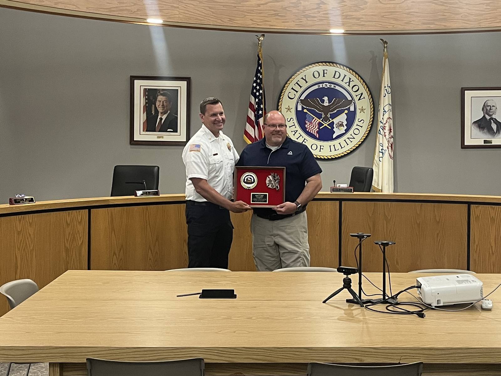Dixon firefighter honored for 26 years of service with the department ...