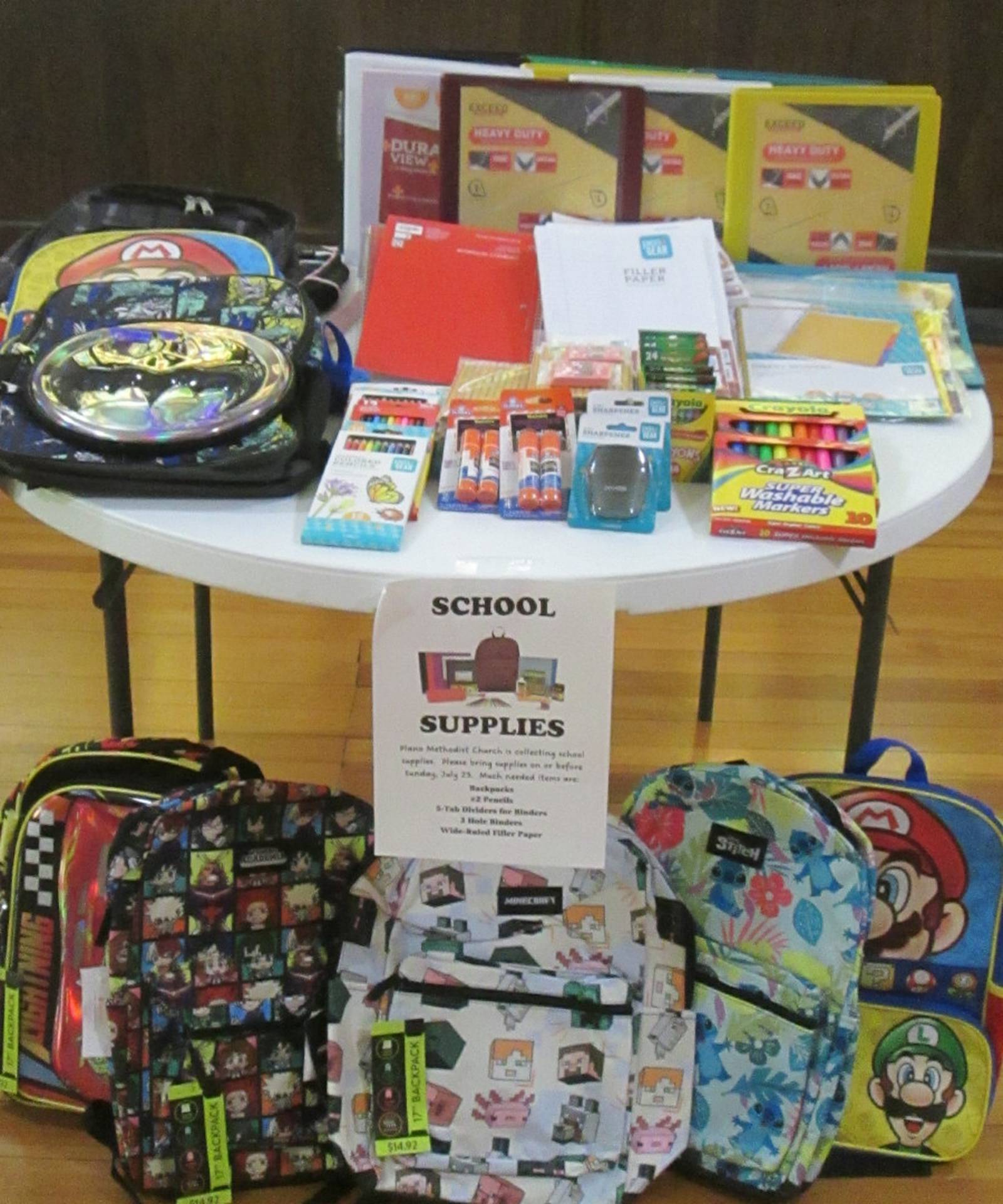 Plano Methodist Church donates school supplies – Shaw Local