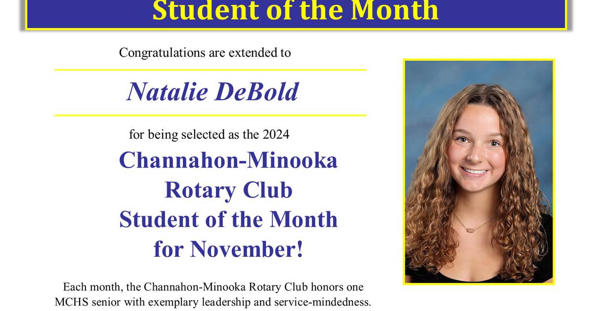 Minooka High senior Natalie DeBold named Channahon-Minooka Rotary ...