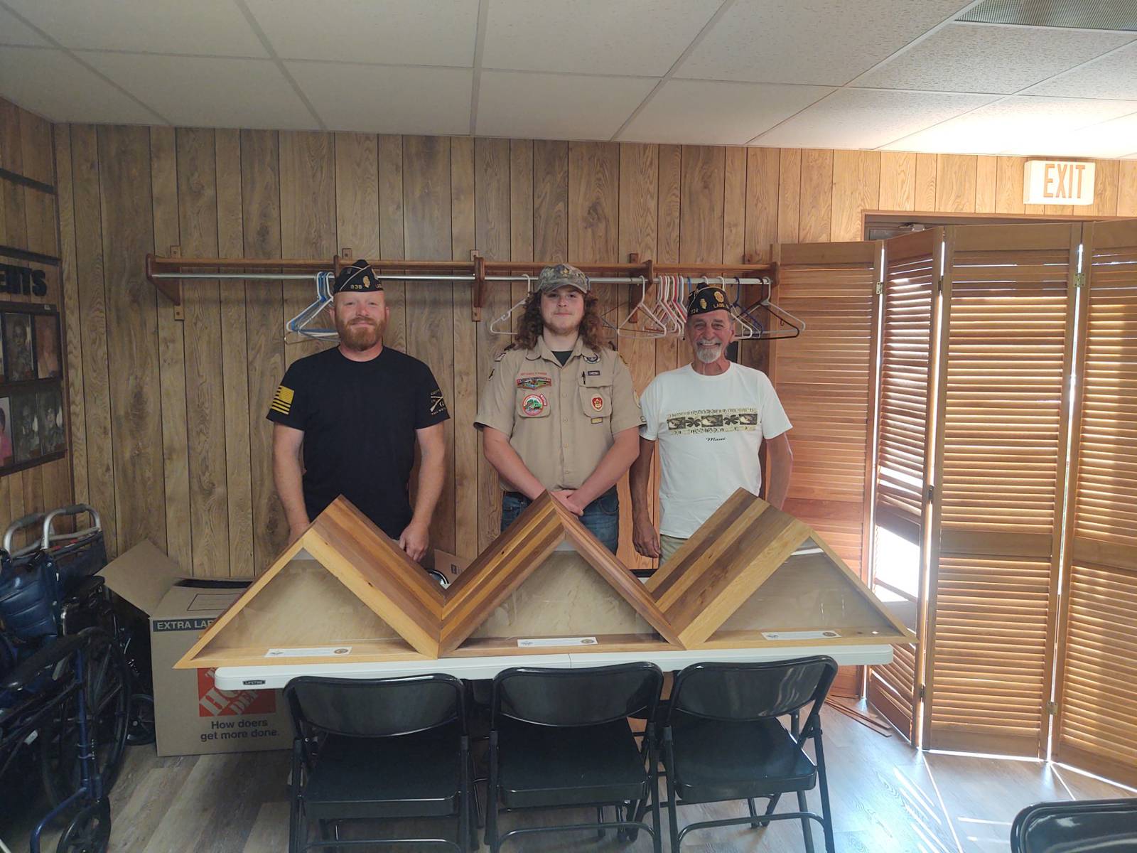 Scout donates 18 flag boxes to Ladd American Legion for Eagle Scout ...